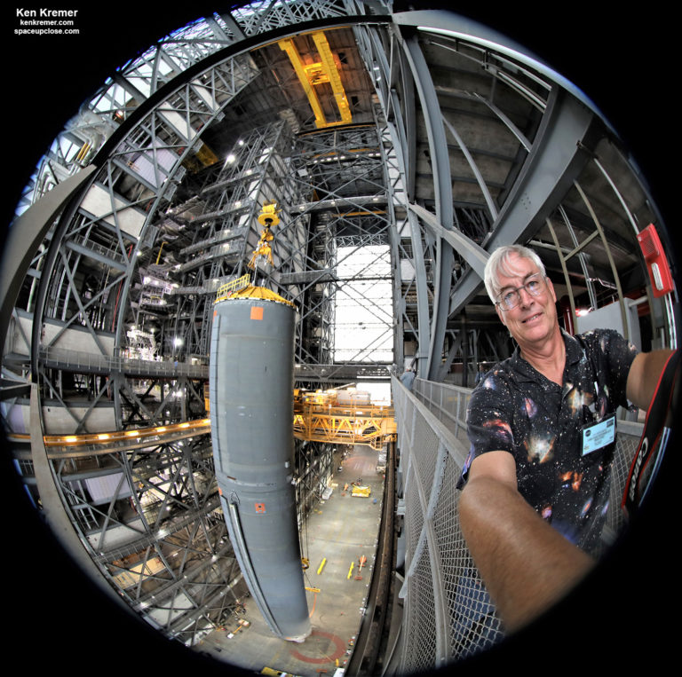 SLS Core Stage Pathfinder Goes Vertical in VAB at KSC: Photos – Space ...