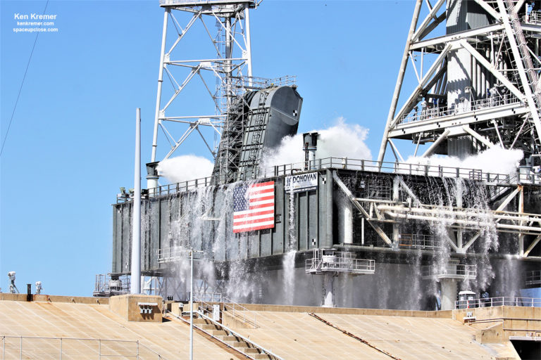 Kennedy Completes Final Water Flow Test at Pad 39B for SLS Artemis Moon ...