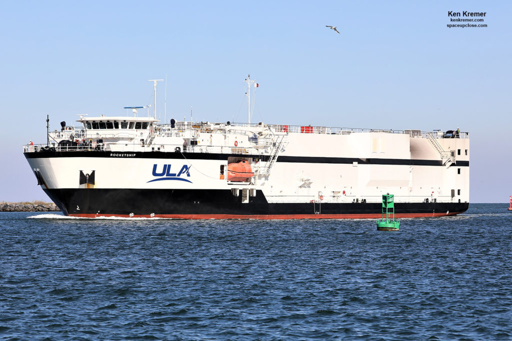 Atlas V Arrives at Port Canaveral on ULA RocketShip Vessel for ESA/NASA ...