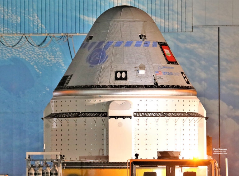 1st Flightworthy Boeing Starliner Crew Capsule Rolls Out to Launch Pad ...