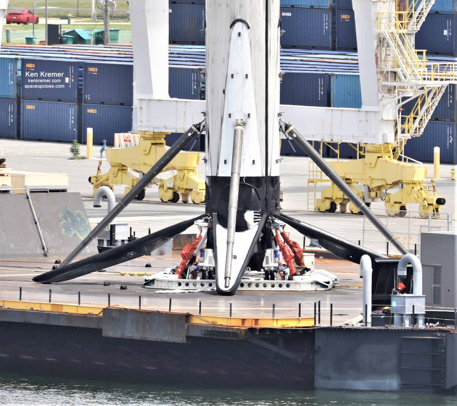 Recovered SpaceX Booster from GPS Launch Returns to Port Canaveral for ...
