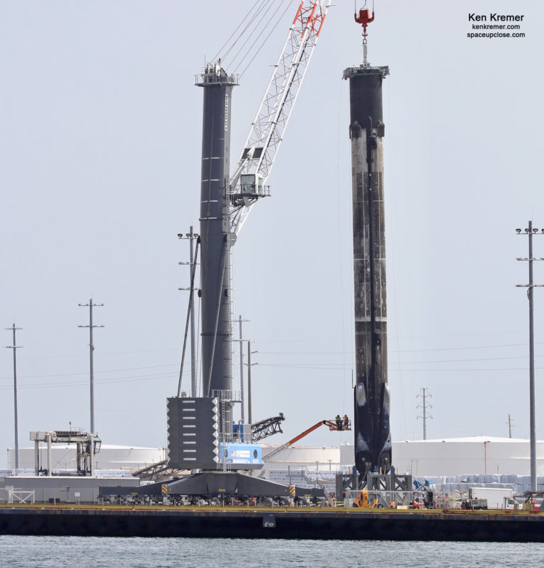 All Legs Retracted on 6x Flown SpaceX Falcon 9, Goes Horizontal and ...