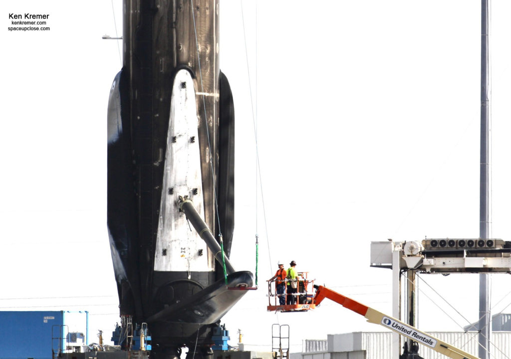 All Legs Retracted on 6x Flown SpaceX Falcon 9, Goes Horizontal and ...