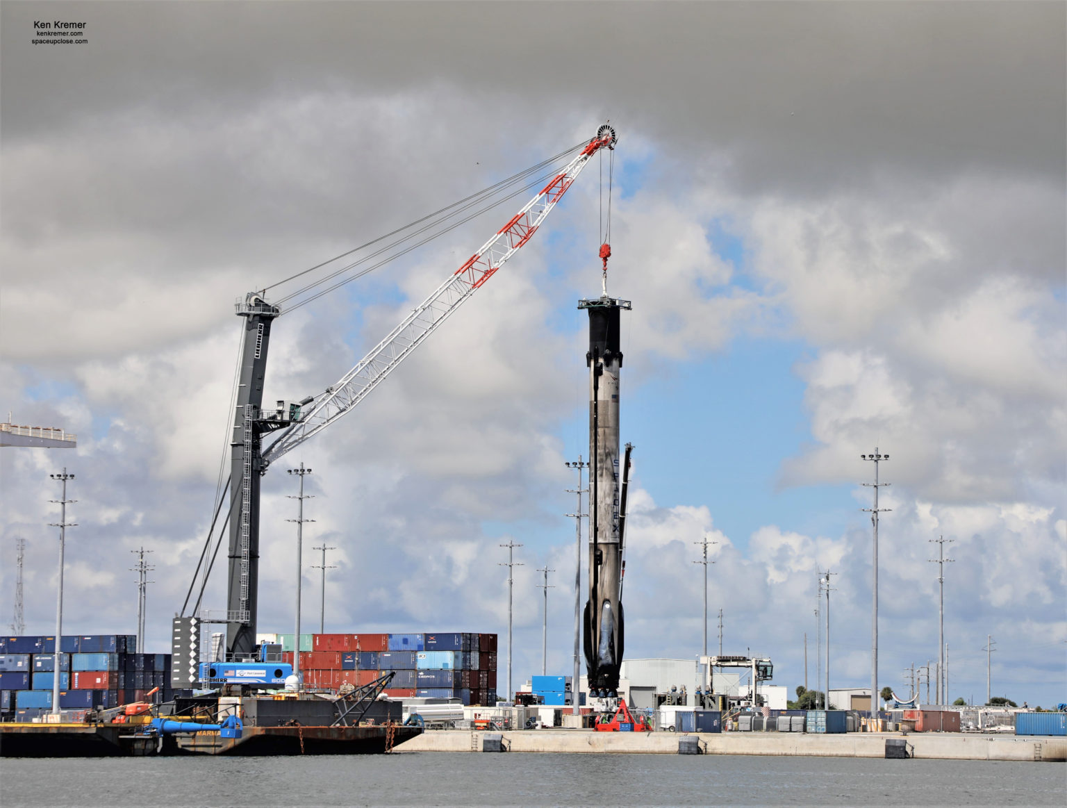 SpaceX Falcon 9 Goes Horizontal After All 4 Landing Legs Retracted ...