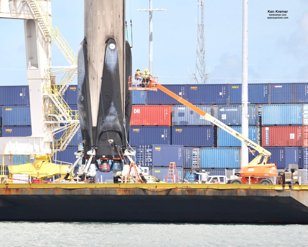 SpaceX Falcon 9 Goes Horizontal After All 4 Landing Legs Retracted ...
