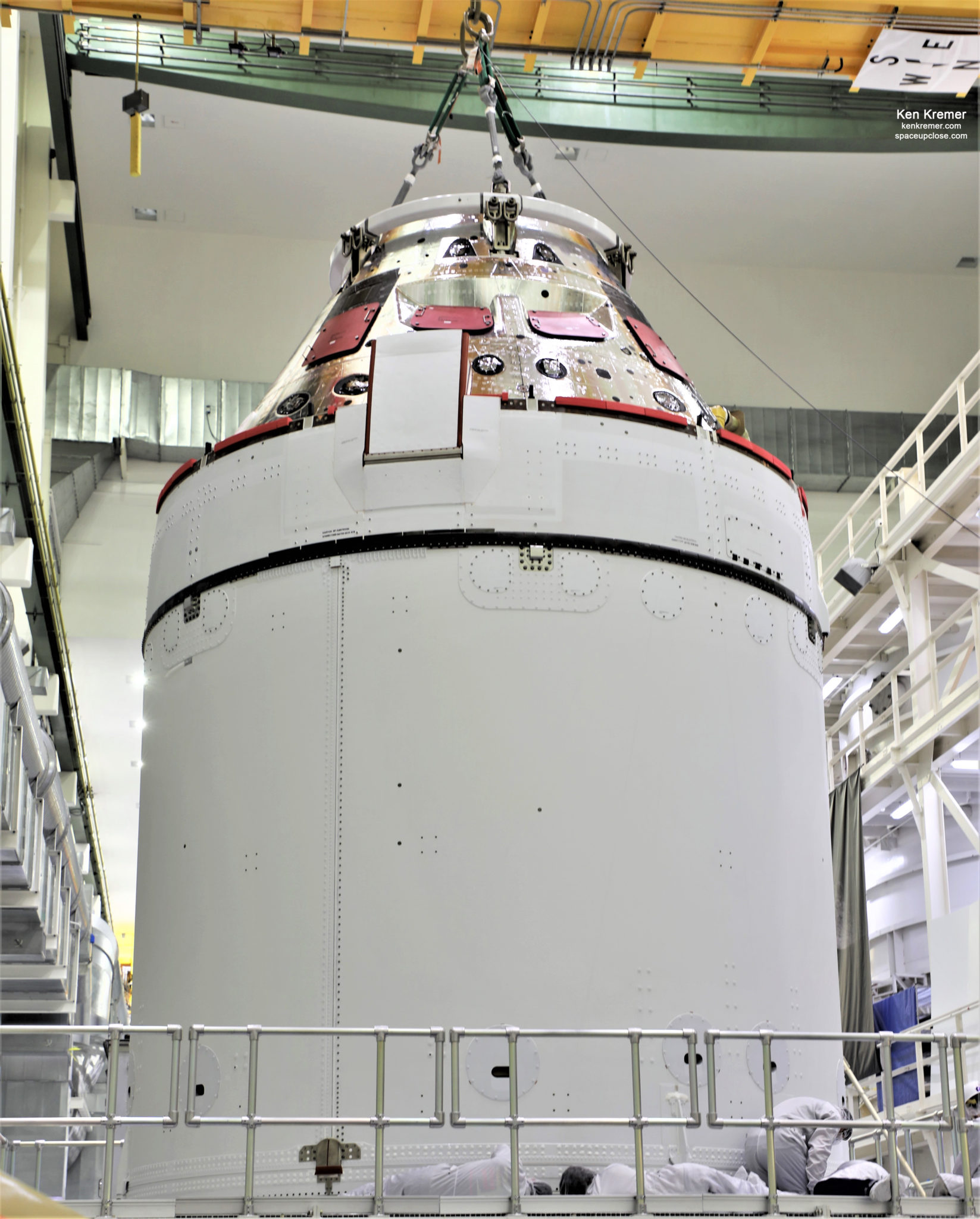 NASA’s 1st SLS Core Stage Lifted Vertical and Stacked Between Twin ...