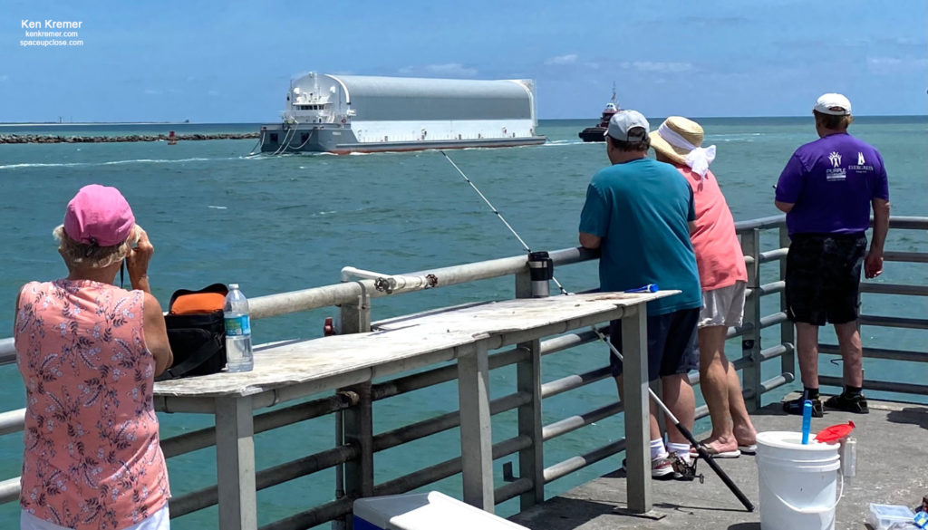 NASA’s 1st SLS Core Stage Arrives by Barge at Kennedy Space Center ...
