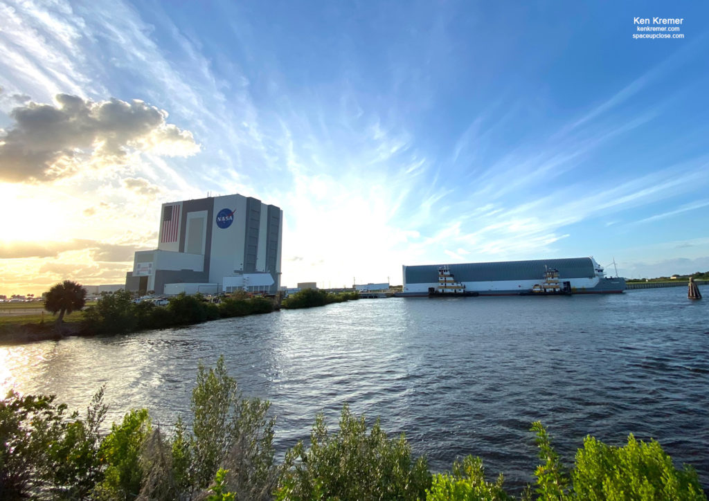NASA’s 1st SLS Core Stage Arrives by Barge at Kennedy Space Center ...
