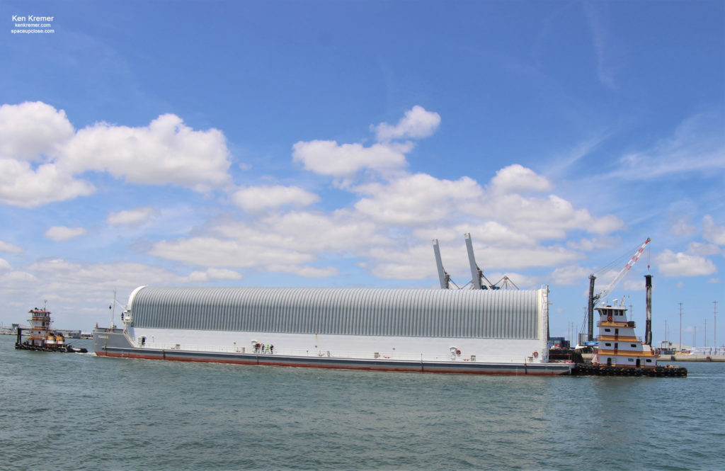 NASA’s 1st SLS Core Stage Arrives by Barge at Kennedy Space Center ...