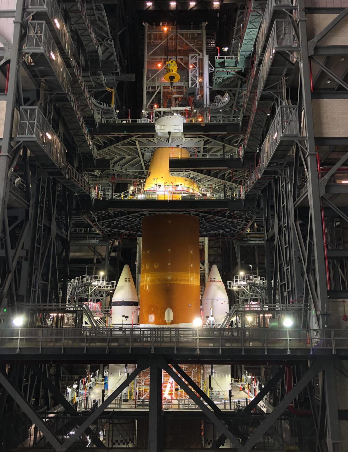 Big Build In Progress for NASA’s 1st SLS Moon Rocket Inside VAB at ...