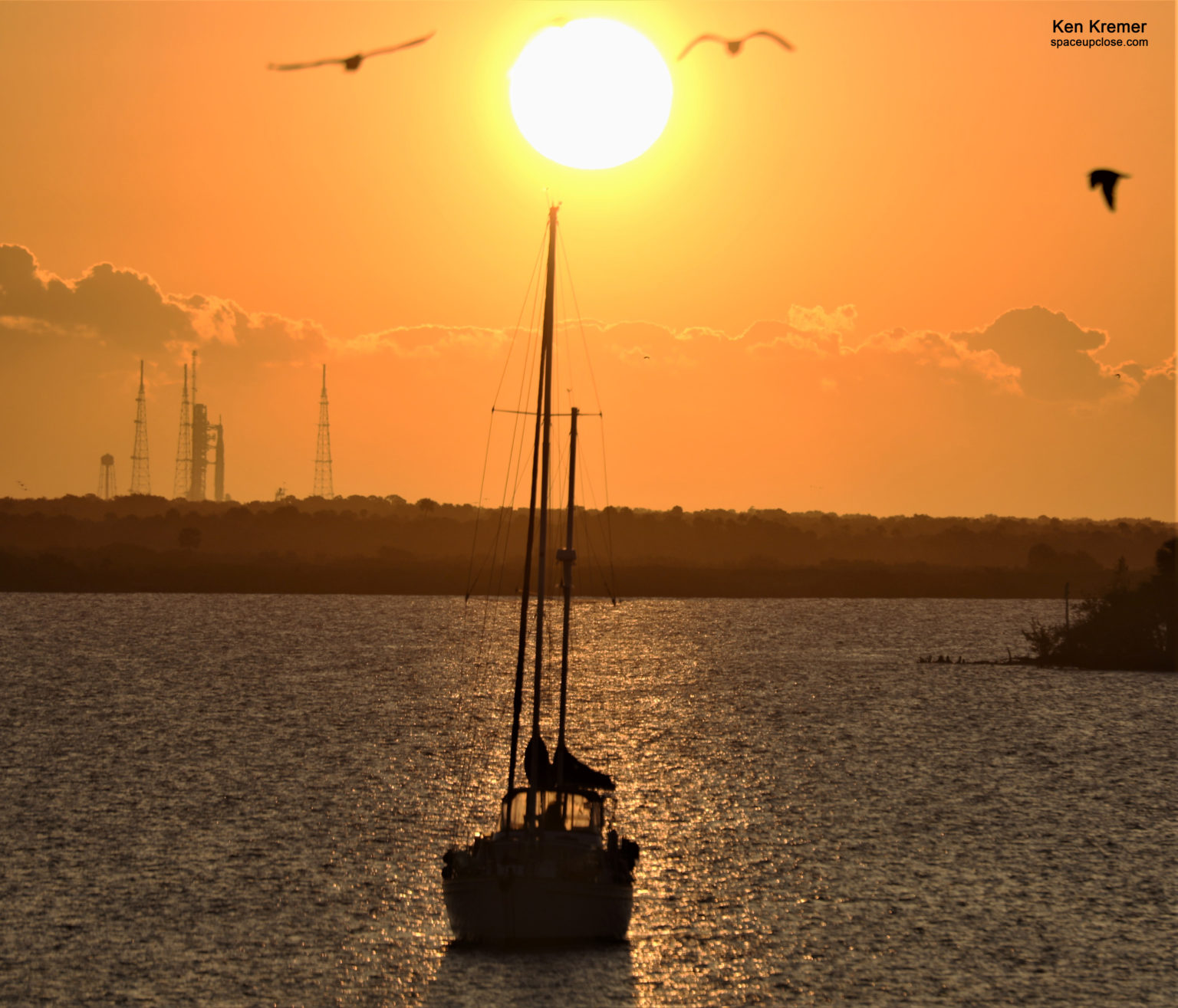 SLS Stuns at Sunrise on Space Coast for NASA’s Mega Moon Rocket Artemis ...