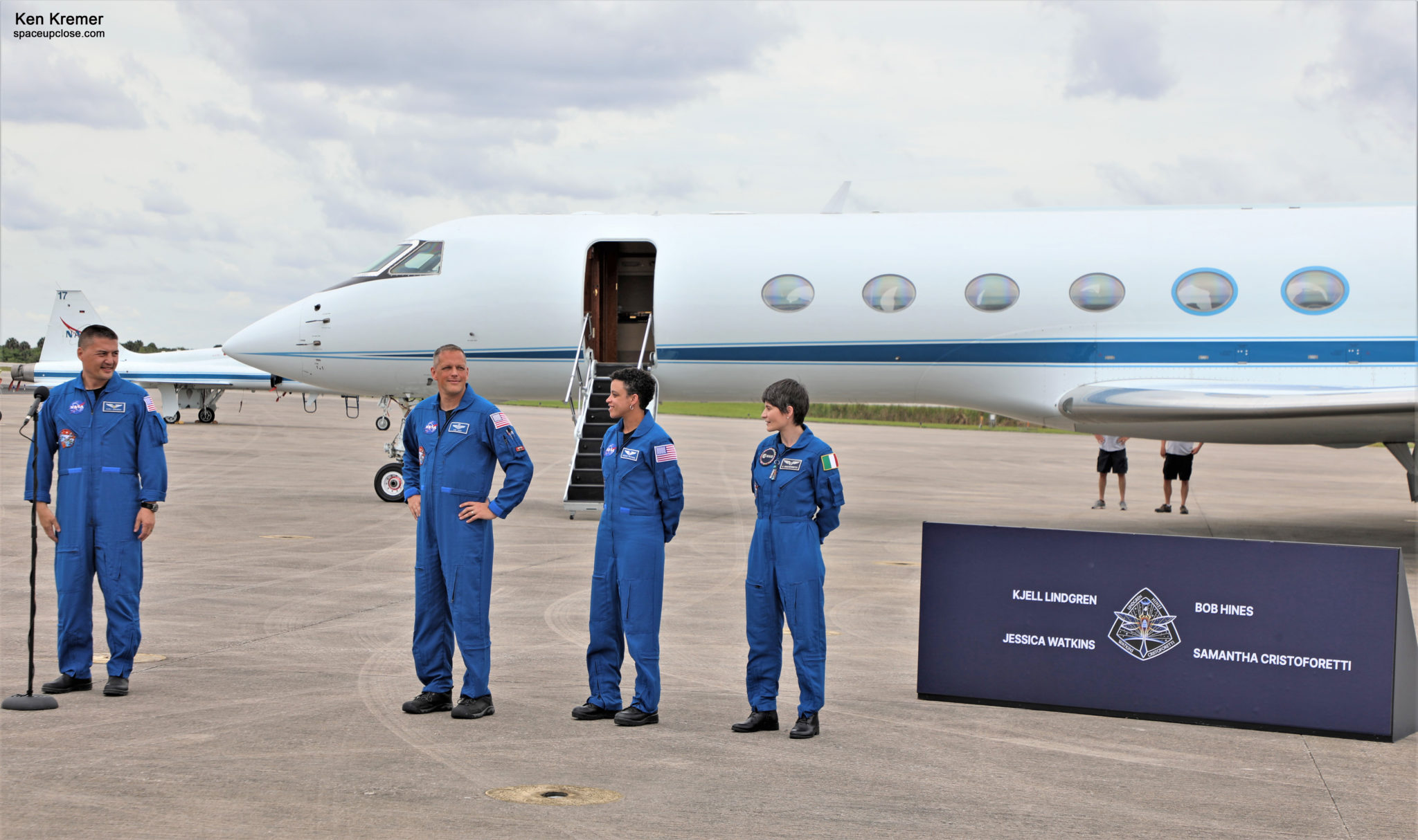 NASA ESA SpaceX Crew 4 Astronauts Arrive at KSC for Launch to ISS on ...