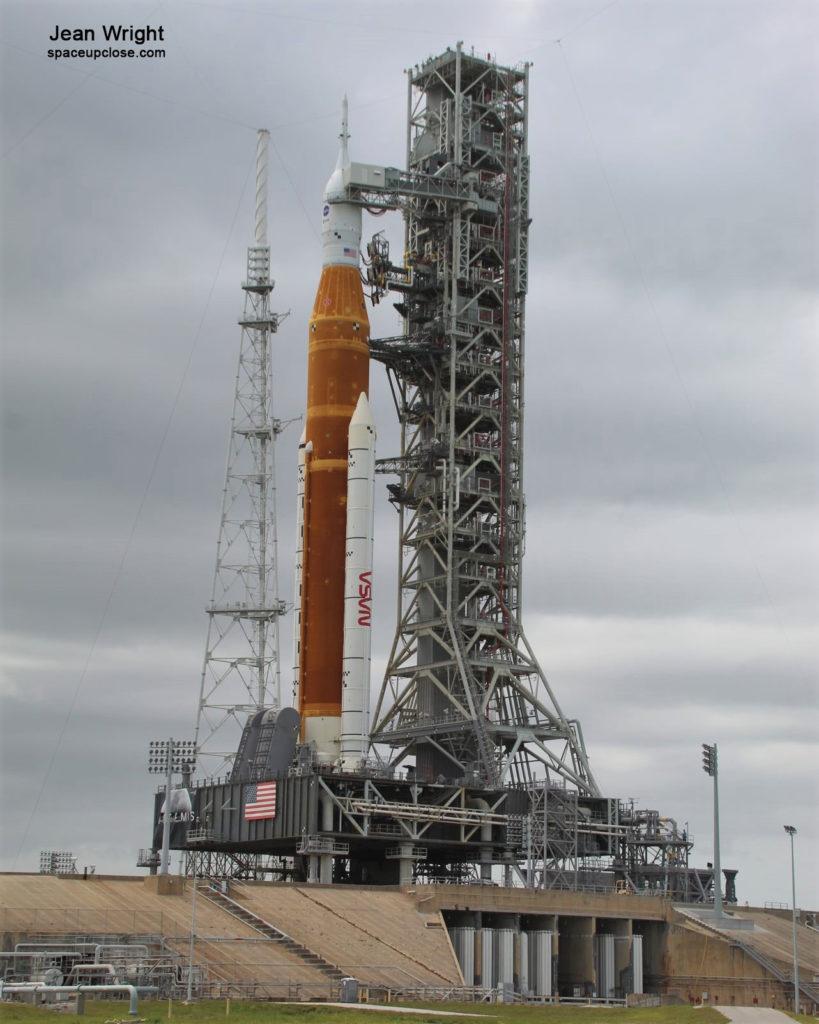 UpClose with NASA SLS Mega Moon Rocket at KSC Pad 39B before Rollback ...