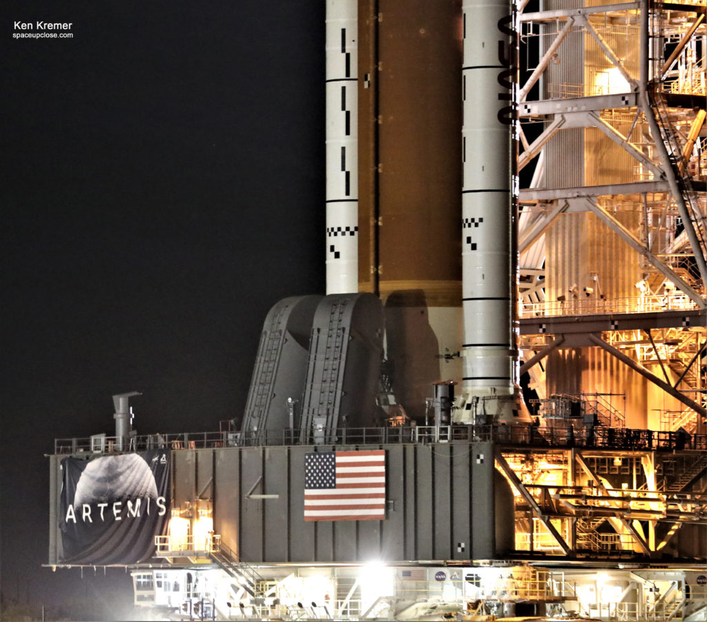 Repaired SLS Moon Rocket Rolls Back to KSC Launch Pad 2nd Time for ...