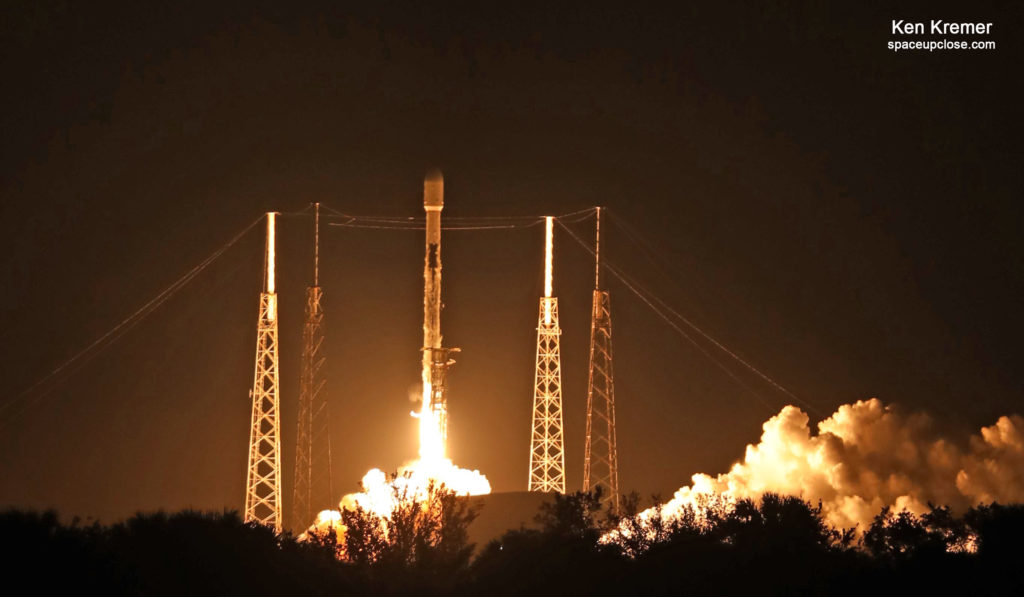 Superb SpaceX Launch of Spanish Communications Satellite from Space ...