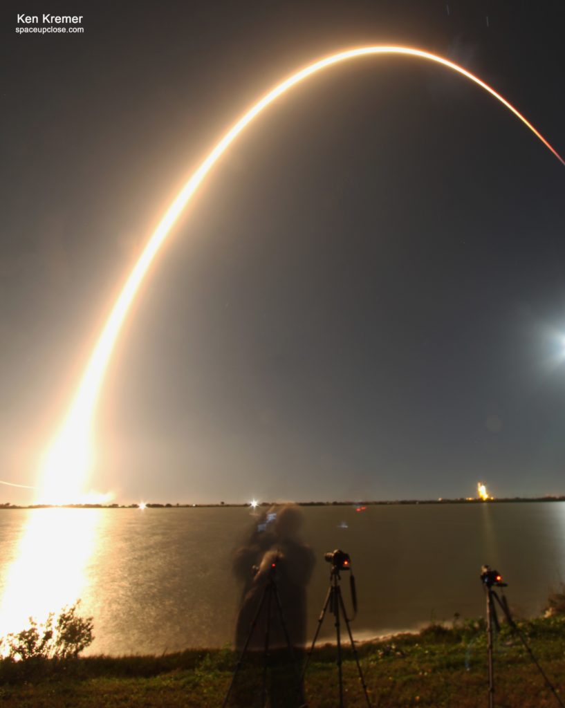 Superb SpaceX Launch of Spanish Communications Satellite from Space ...